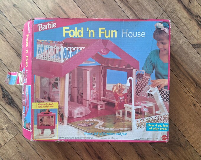 Vintage 1990s Mattel's Barbie Fold 'N Fun House #1545; Fashion Doll ...