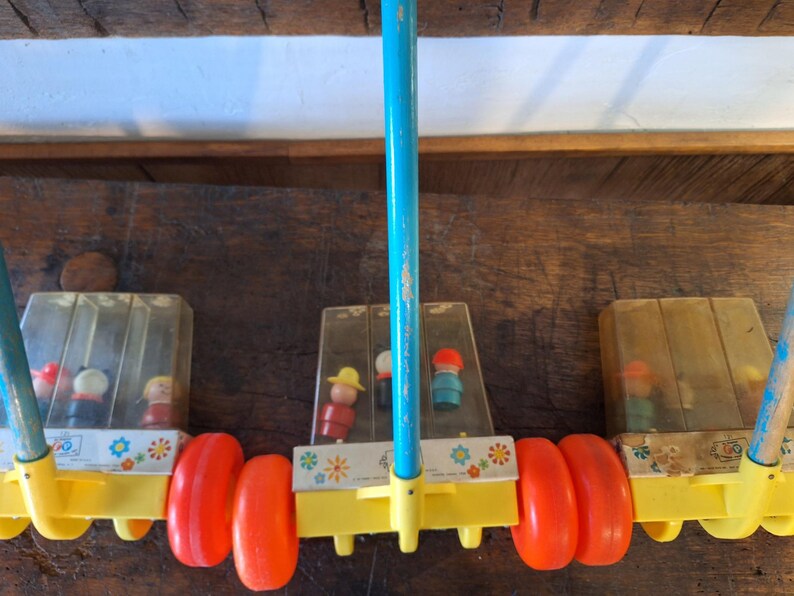 Vintage Fisher Price #121 Happy Hoppers Children's Push Pull Toy With ...