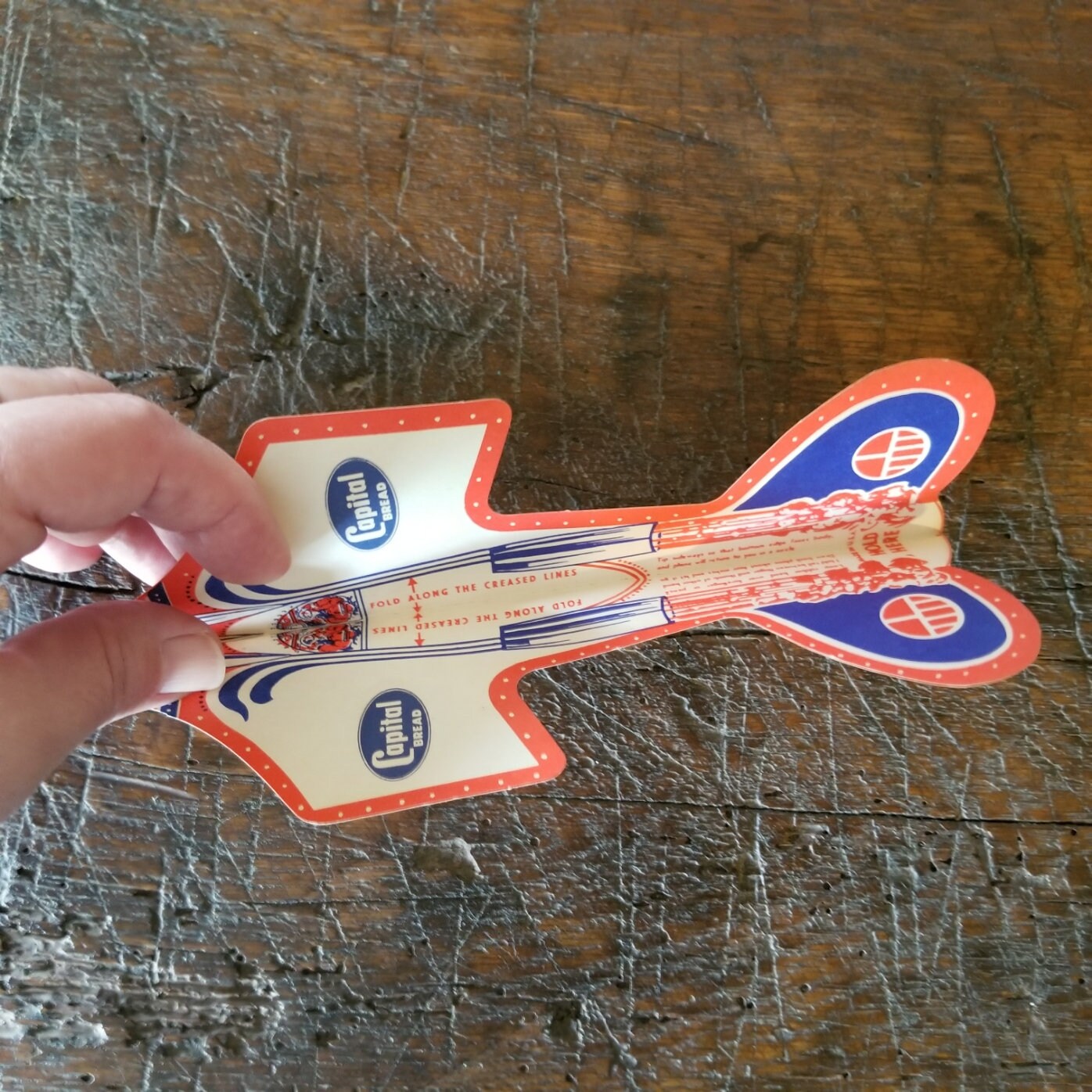 Vintage Capital Bread Paper Airplane Toy Plane Ephemera Baking Company ...