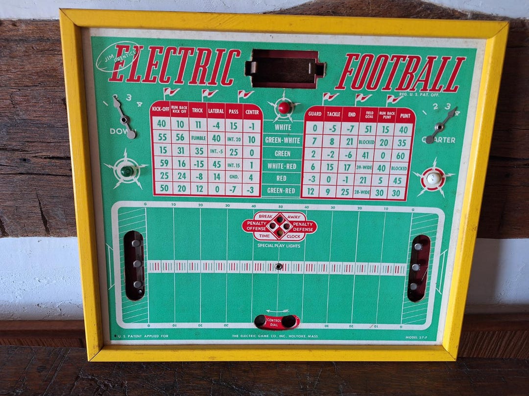 Vintage 1950s Jim Prentice Electric Football Board Game Model 57-F - Etsy