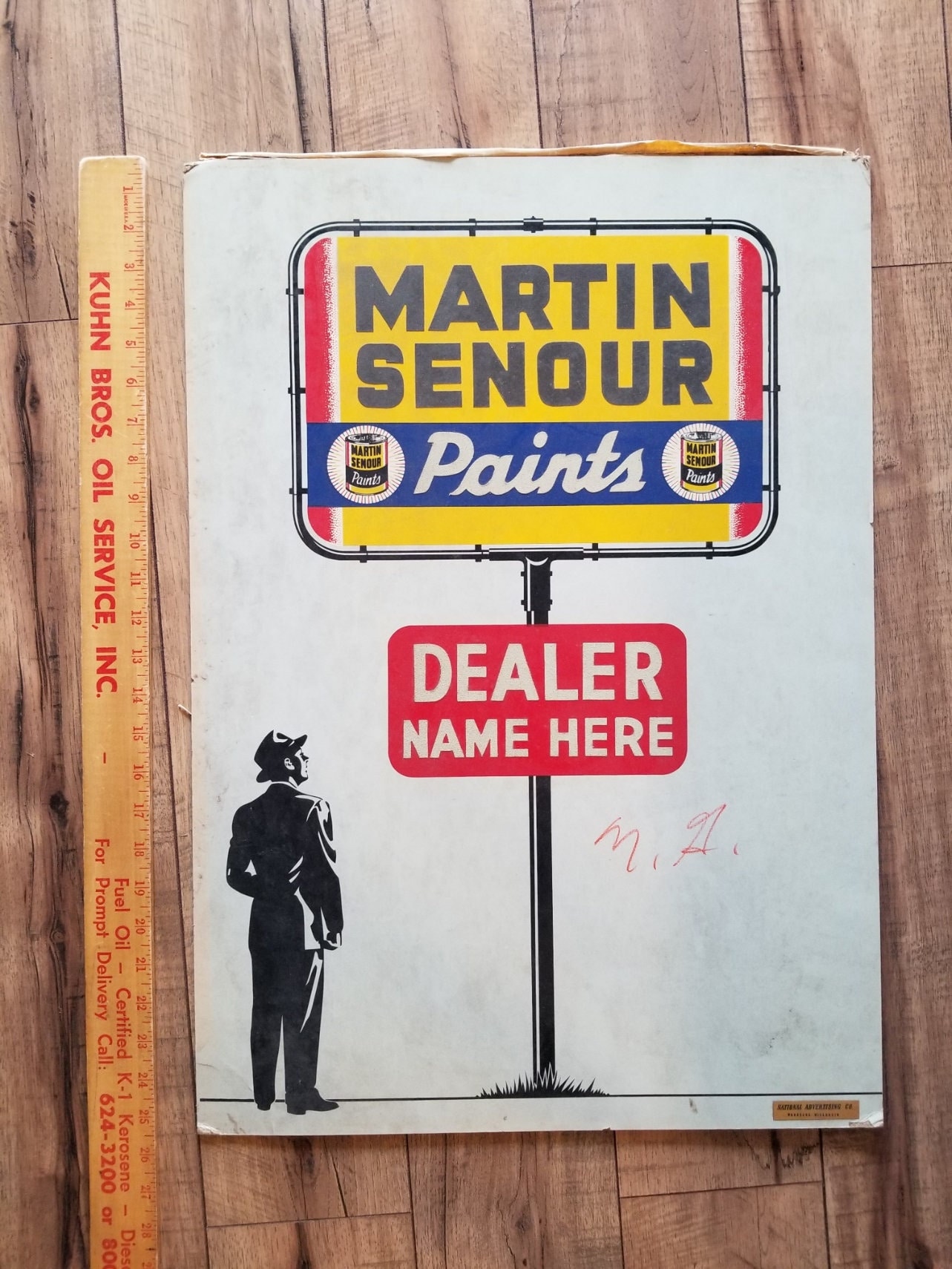 Vintage Martin Senour Paints Dealer Advertising Sign; Business Ads and ...