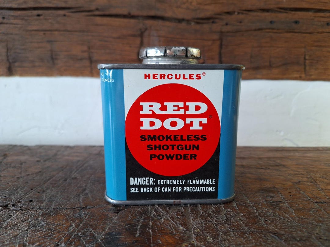 Vintage Hercules® Red Dot Smokeless Shotgun Powder 8 Ounce Canister ...