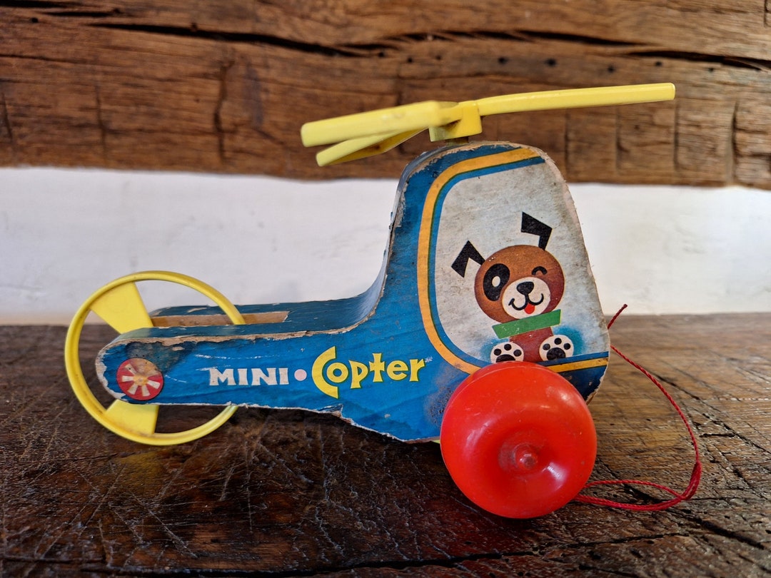 Vintage Fisher Price #448 Mini Copter Pull Toy - Etsy