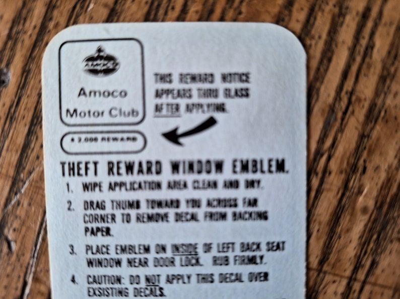 Vintage Amoco Motor Club Sticker Decal Automobile Clubs 3 - Etsy