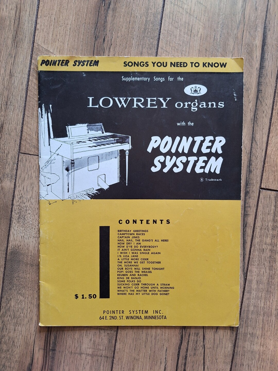 Vintage 1958 Lowrey Organ Pointer System Songs You Need to Know Music ...