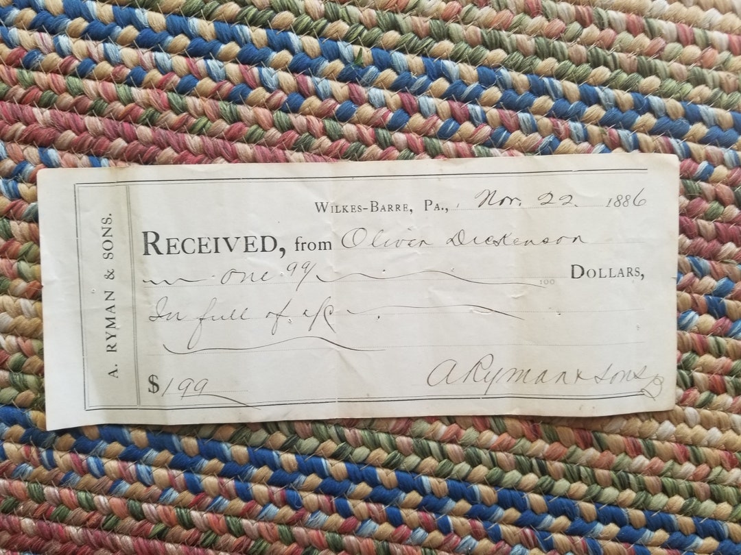Vintage Invoice A. Ryman & Sons, Antique Receipt; Accounting ...