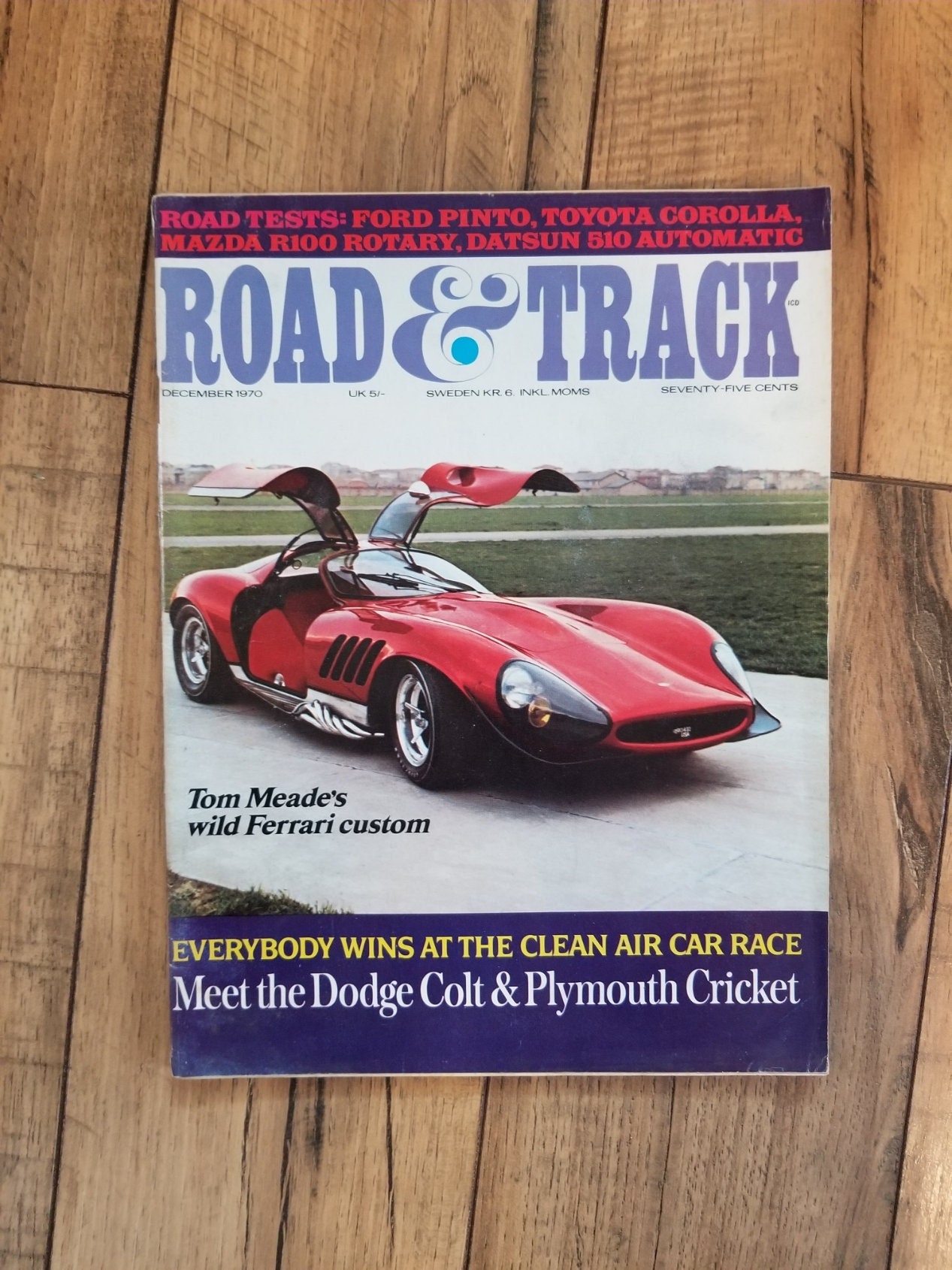 Vintage 1970 Road & Track Magazine, December Issue Racing Ferrari Dodge ...
