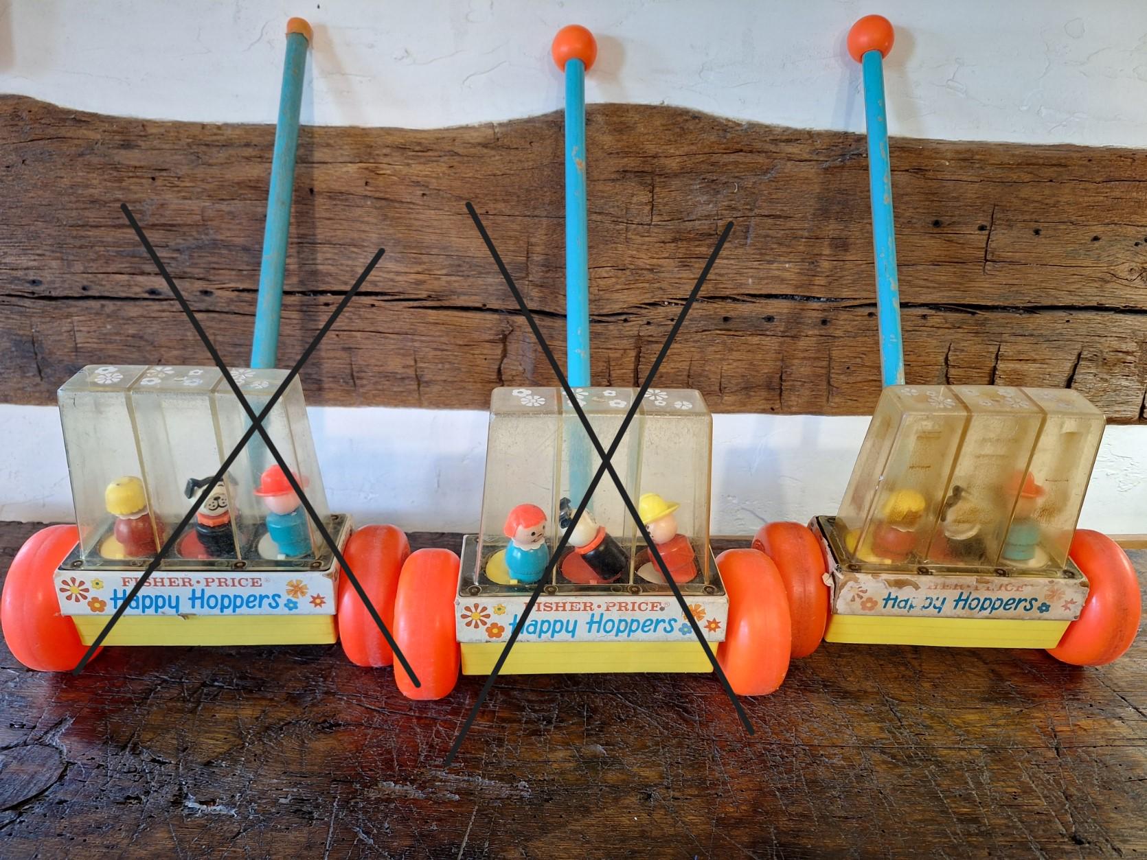 Vintage Fisher Price #121 Happy Hoppers Children's Push Pull Toy With ...