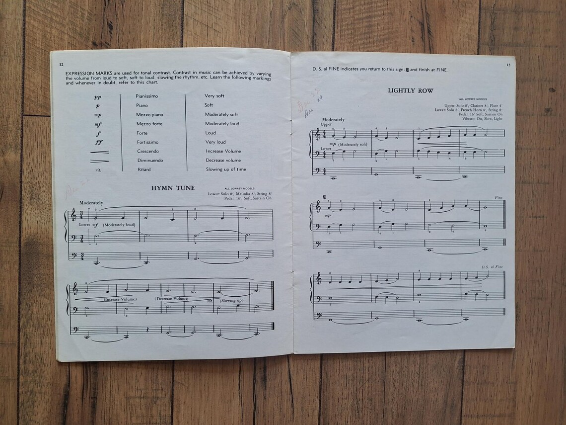 Vintage 1959 David Carr Glover Organ Course Book 1 for Lowery Organs ...