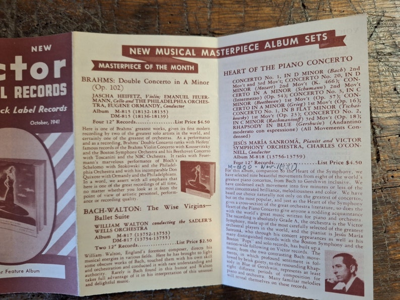 Vintage 1941 Victor Red Seal Records and Black Label Records Promo ...