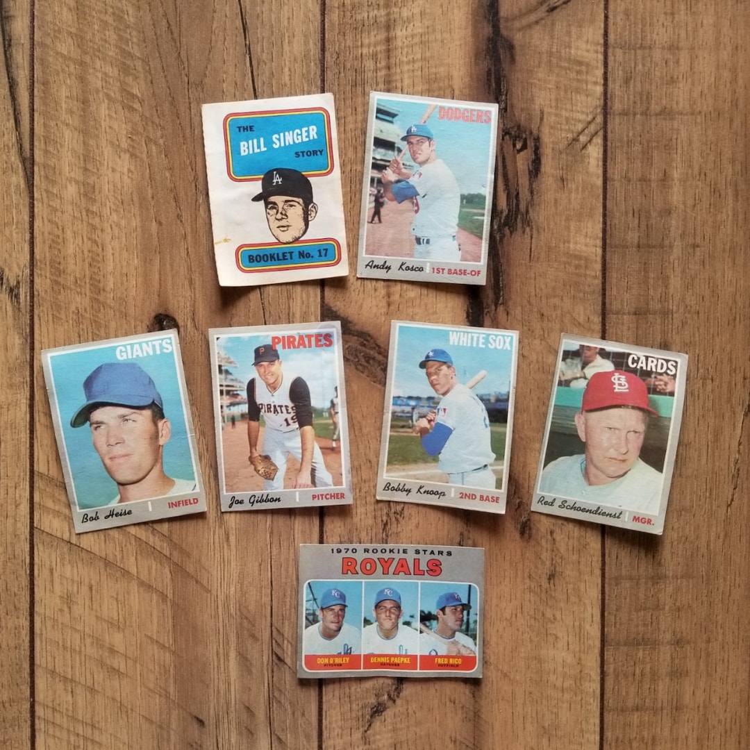 Vintage 1970s Topps Baseball Cards; Bill Singer Story Booklet; Royals ...