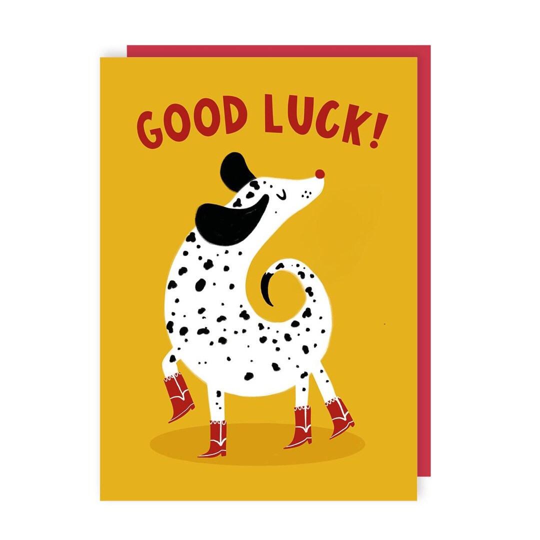 Funny Dalmatian Good Luck Card: New Job, Leaving Gift - Etsy