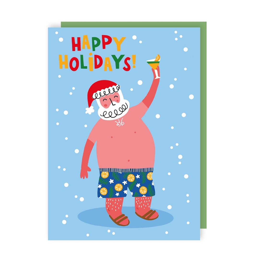 Happy Holidays Christmas Card - Santa - Father Christmas - Summer ...