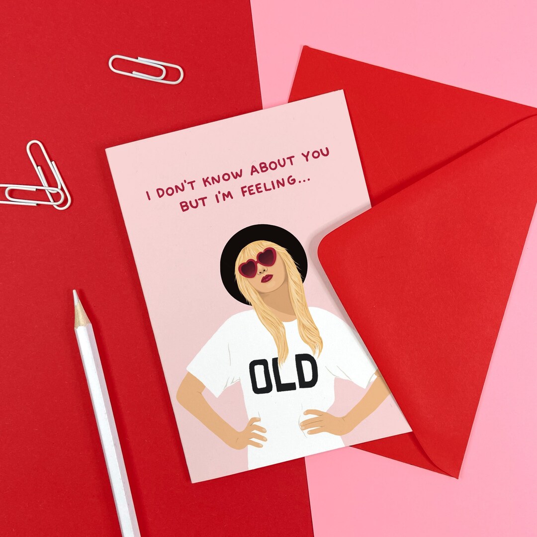 Taylor Swift Birthday Card Old 22 Red Eras Tour Swifty Celebrity Music ...