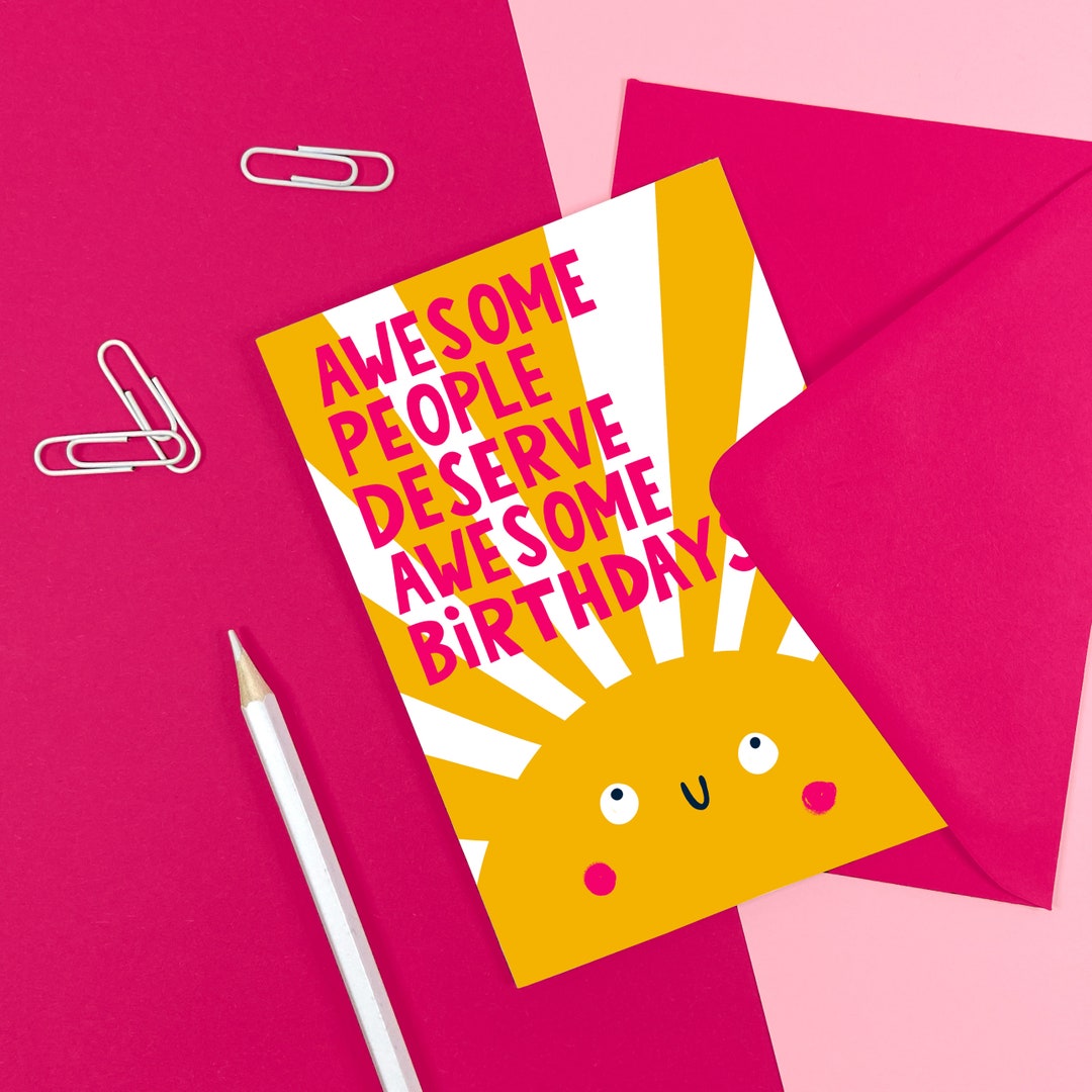 Awesome Birthday Card - Positive - Motivational - Cute - Inspirational ...