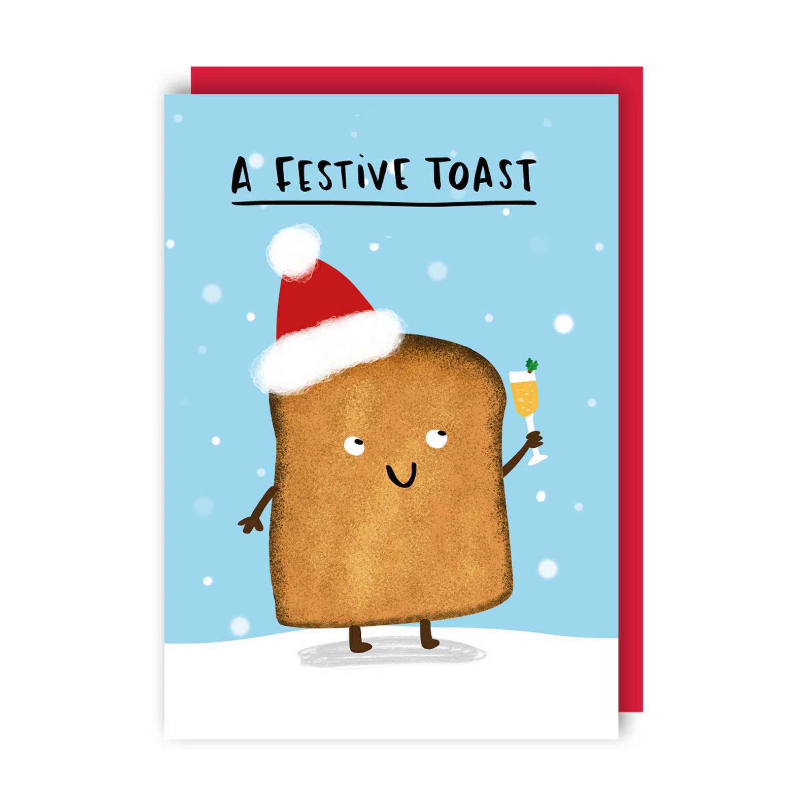 Festive Toast Christmas Card Funny Food Humour Alcohol - Etsy UK
