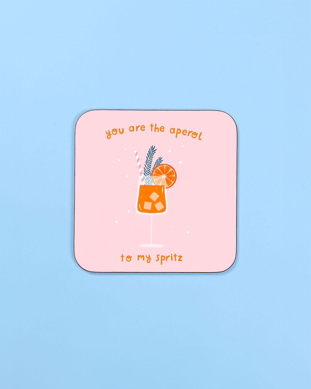 Aperol Spritz Coaster - Alcohol - Gift - Cute - Present - Aesthetic ...