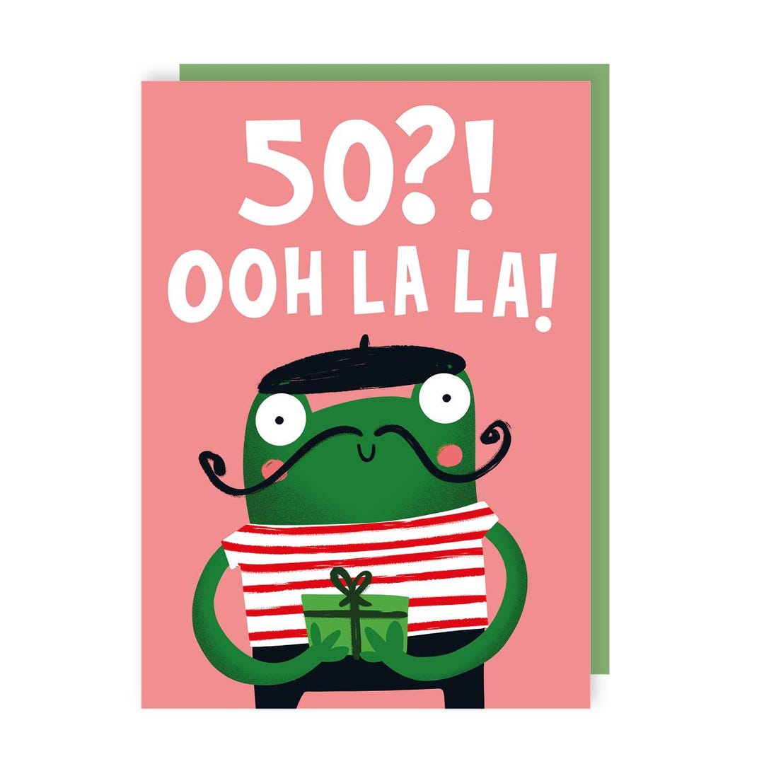 Ooh La La 50th Birthday Card - French Frog - Age - Etsy Canada