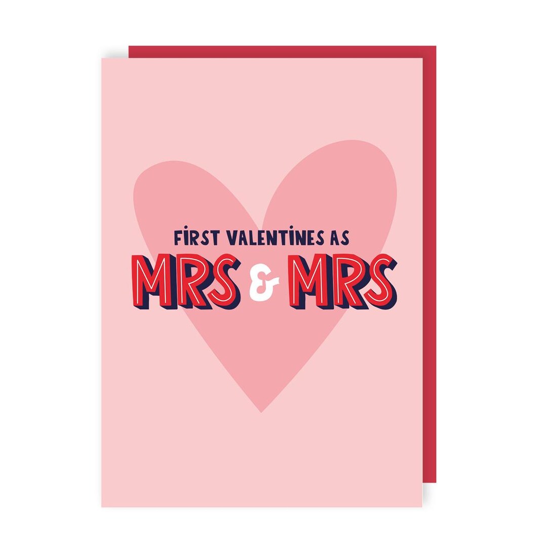 Mrs and Mrs First Valentine's Card - Love - Valentine - Wife - Cute ...