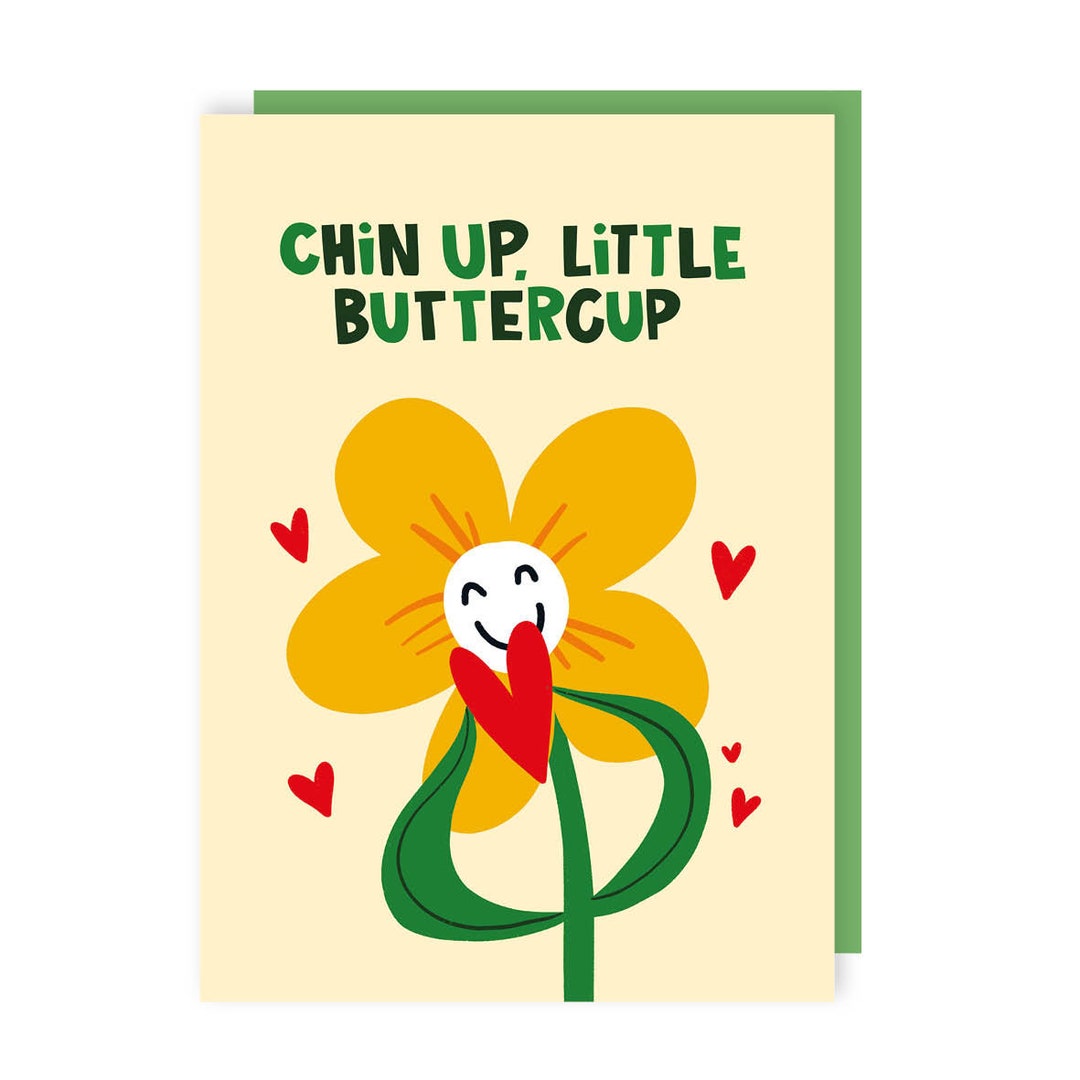 Chin up Buttercup Get Well Soon Card - Cute - Injury - Sick - Sympathy ...