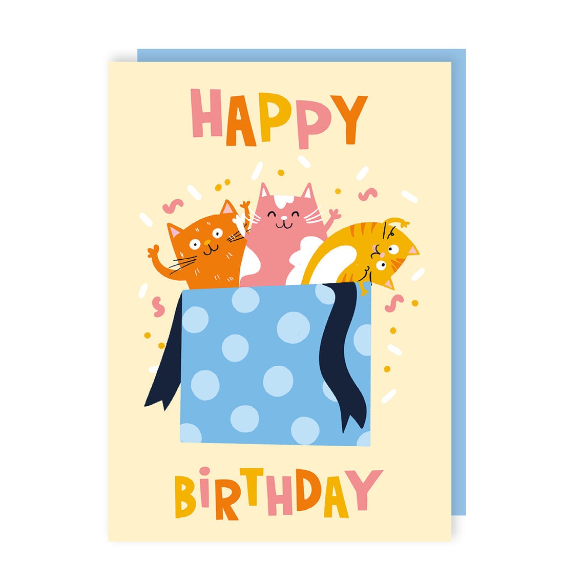 Cats Present Birthday Card - Funny - Cute - Animals - Cat - Illustrated ...