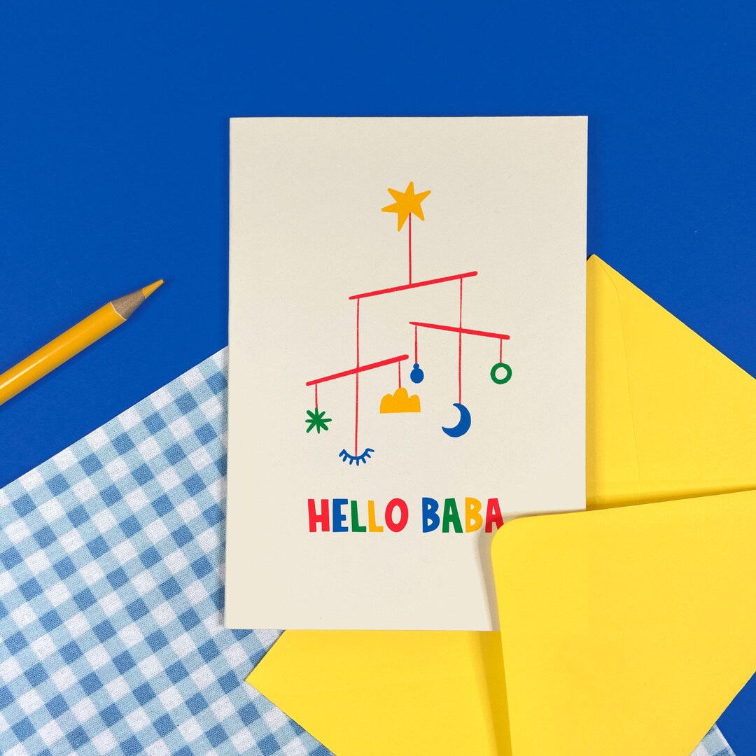 Hello Baba New Baby Card - New Parents - Expecting - Congratulations ...
