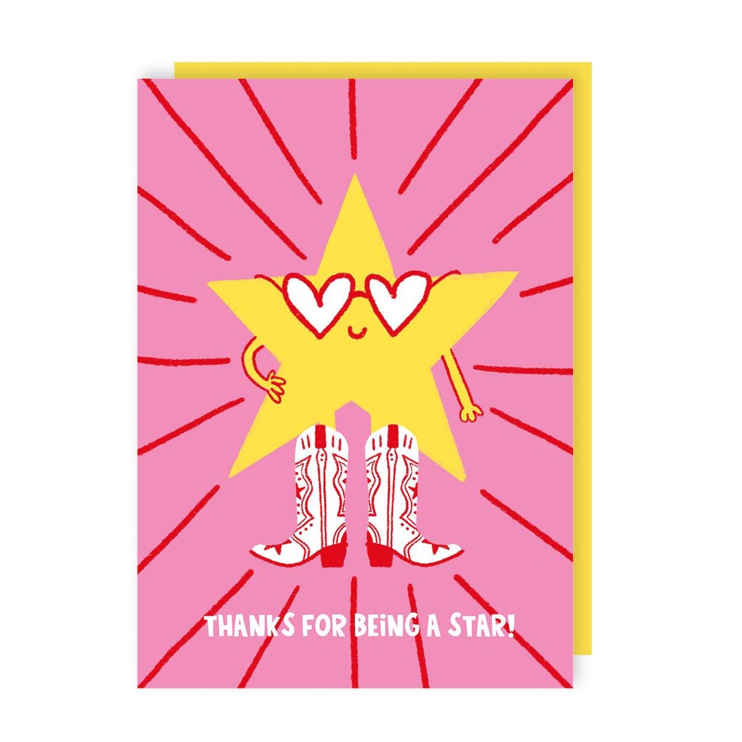 Star Thank You Card - Thanks - Funny - Humour - Cute - Appreciation ...