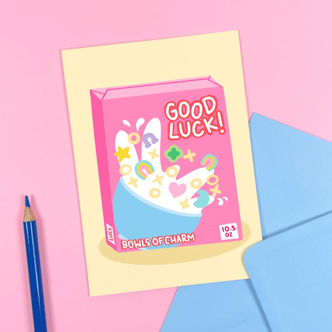 Lucky Charms Card - Good Luck - Cereal - Leaving - Goodbye ...