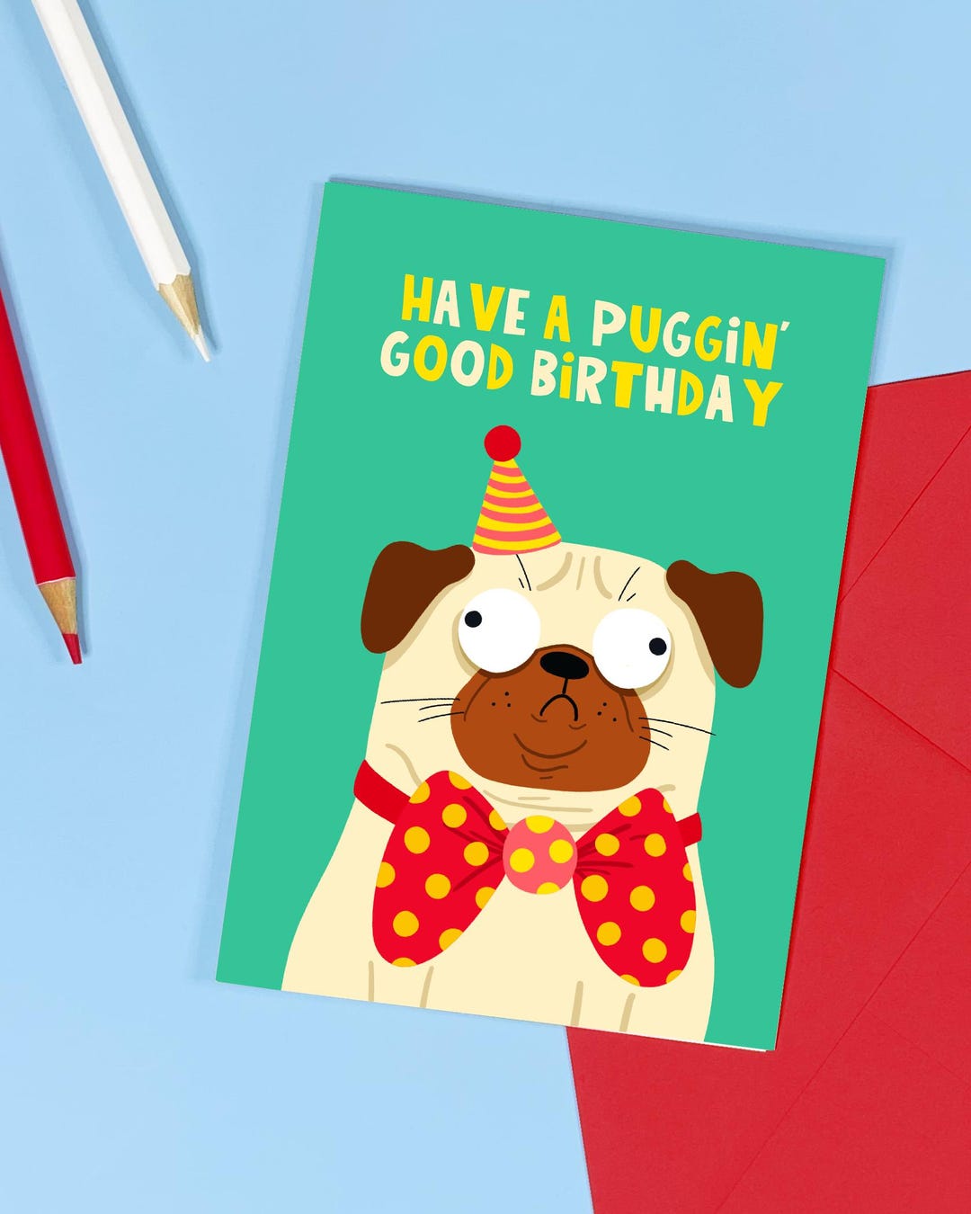 Pugging Good Birthday Card - Dog - Pug - Happy Birthday - Cute - Funny ...