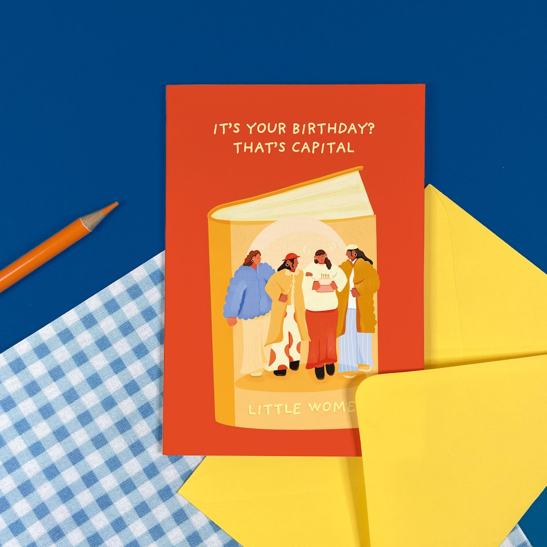 Little Women Book Birthday Card Funny Cute literature Reading Reader ...