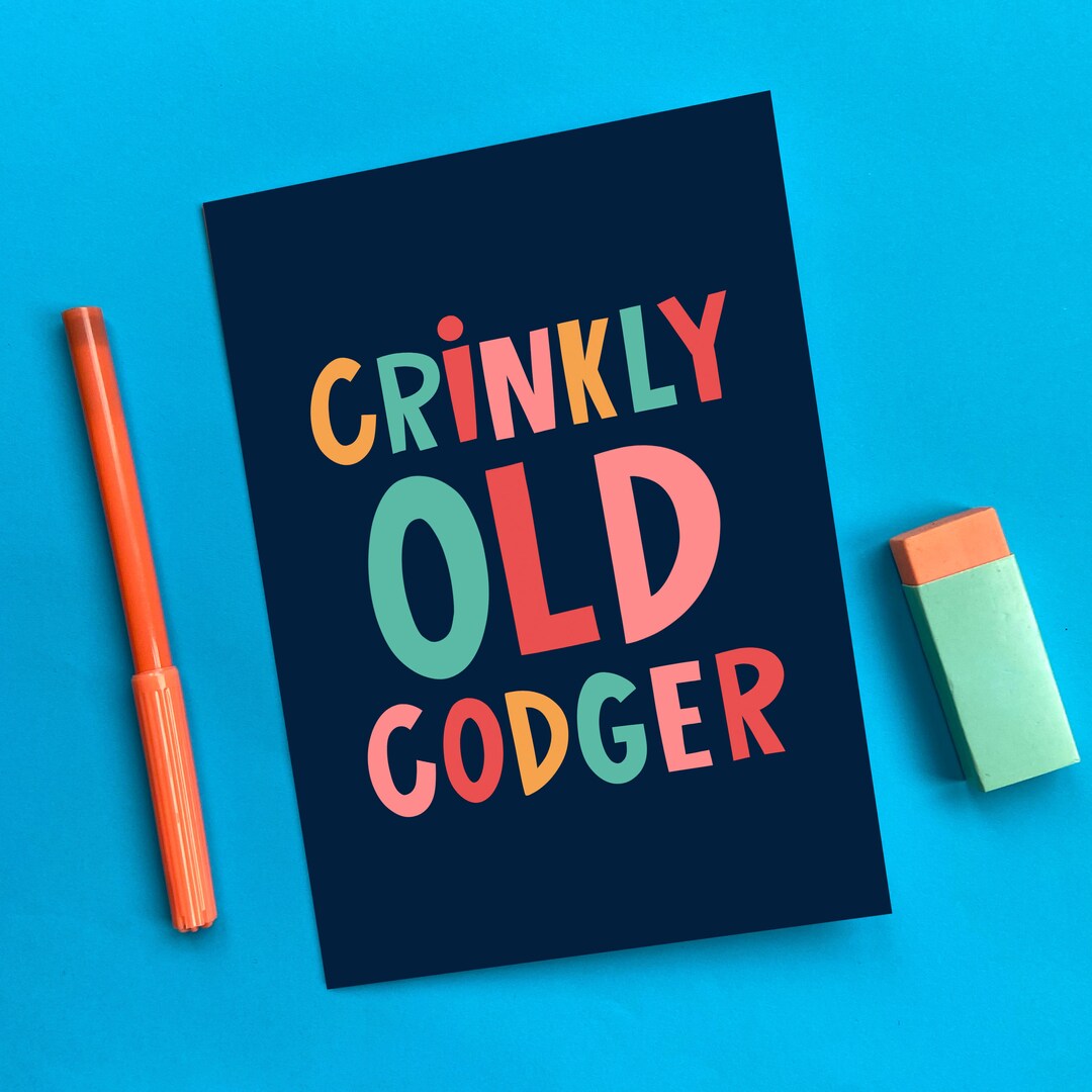 Old Codger Birthday Card Funny Cute Silly Rude - Etsy