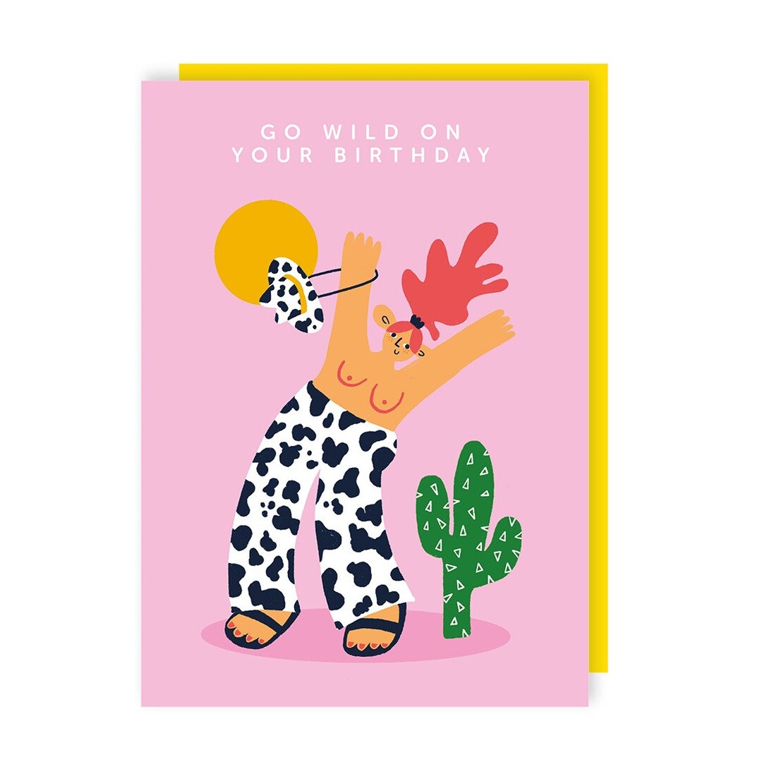 Go Wild Birthday Card - Party - Cute - Illustration - Funny - Humour ...