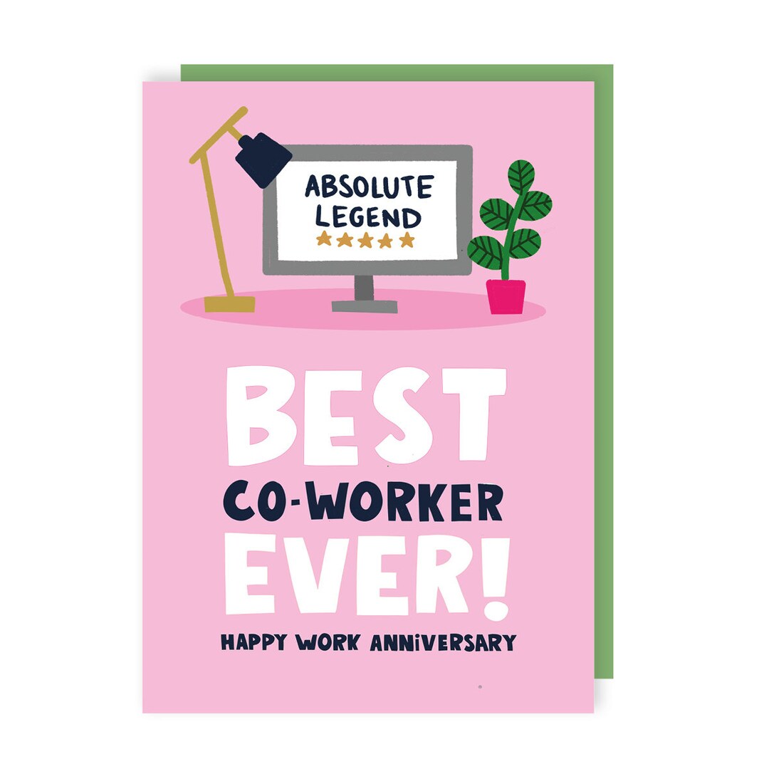 Best Co-worker Ever Card - Work - Anniversary - Congratulations ...