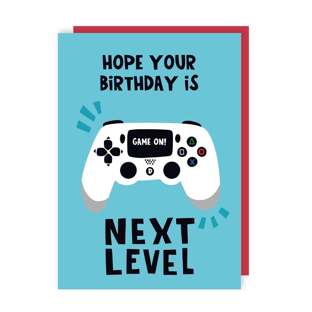 Next Level Birthday Card Happy Birthday Gaming Controller for Him ...