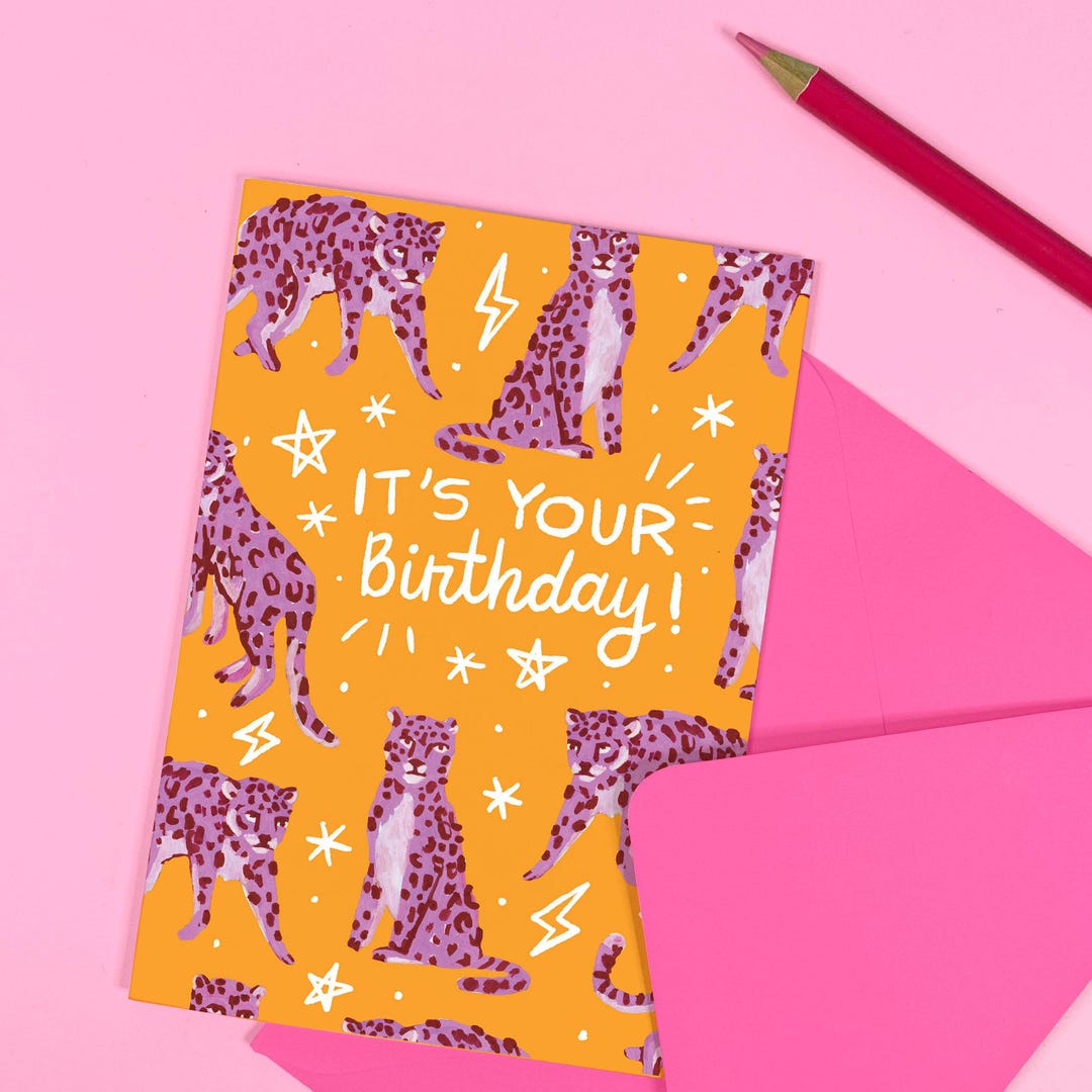 Leopard Birthday Card - Happy Birthday - Cute - Animals - Celebrate ...