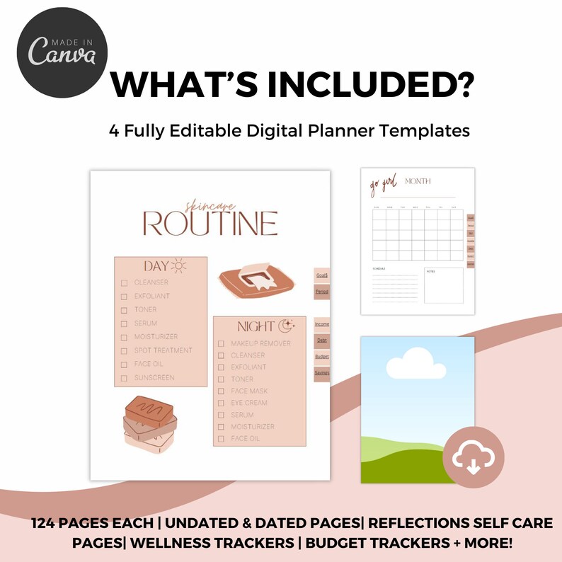 Digital Planner Bundle PLR Resell Canva Templates Editable, Commercial ...