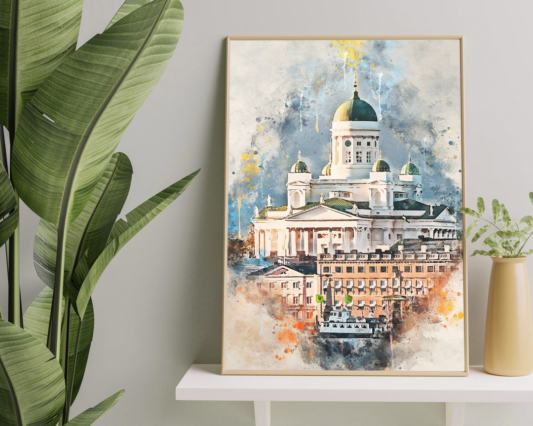 Watercolor Helsinki, Helsinki Art Print, Watercolor Cityscape ...