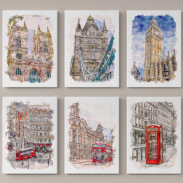 London Watercolor - Etsy