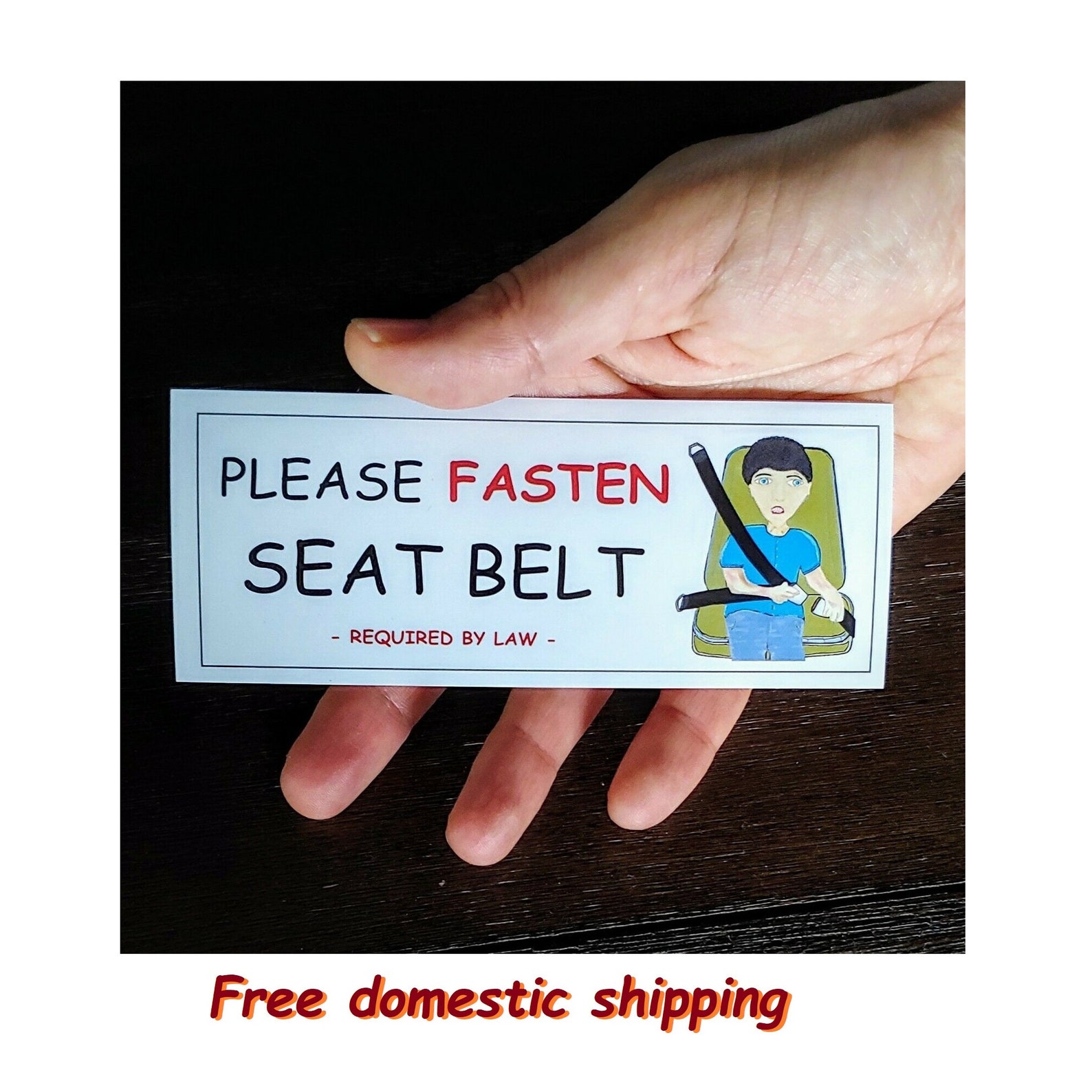 Please Fasten Seat Belt Sticker - 2 X Stickers for Uber Lyft and Taxi ...