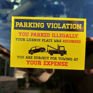 Parking Violation 100 Stickers, No Parking -towing Sticker - Do Not ...