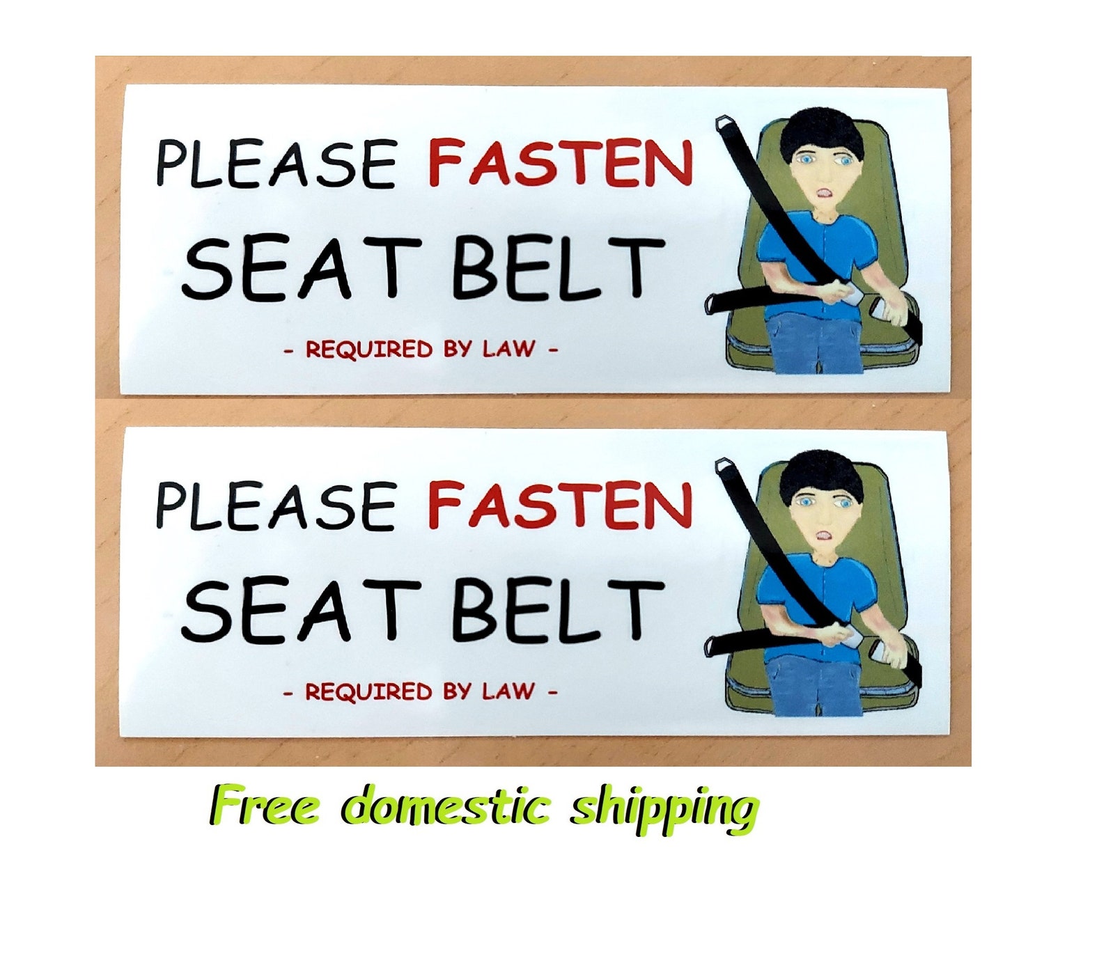 Please Fasten Seat Belt Sticker - 2 X Stickers for Uber Lyft and Taxi ...