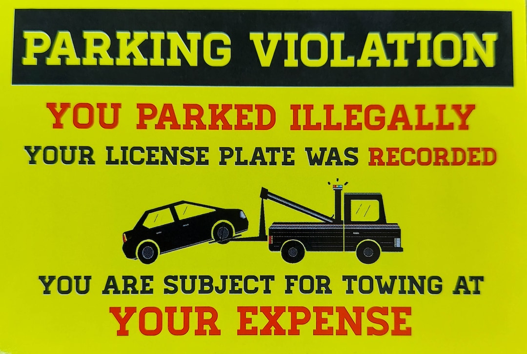 Parking Violation 100 Stickers, No Parking -towing Sticker - Do Not ...
