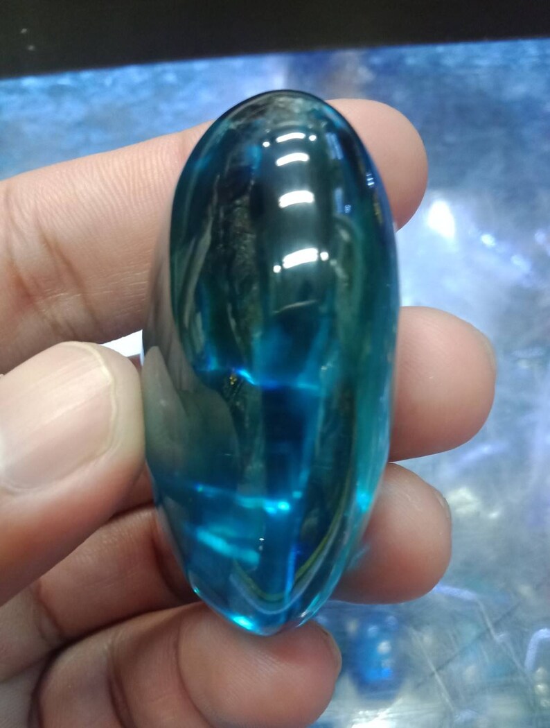 Large 150 Grams Authentic Oval SKY Blue NAGA EYE Healing Meditation ...