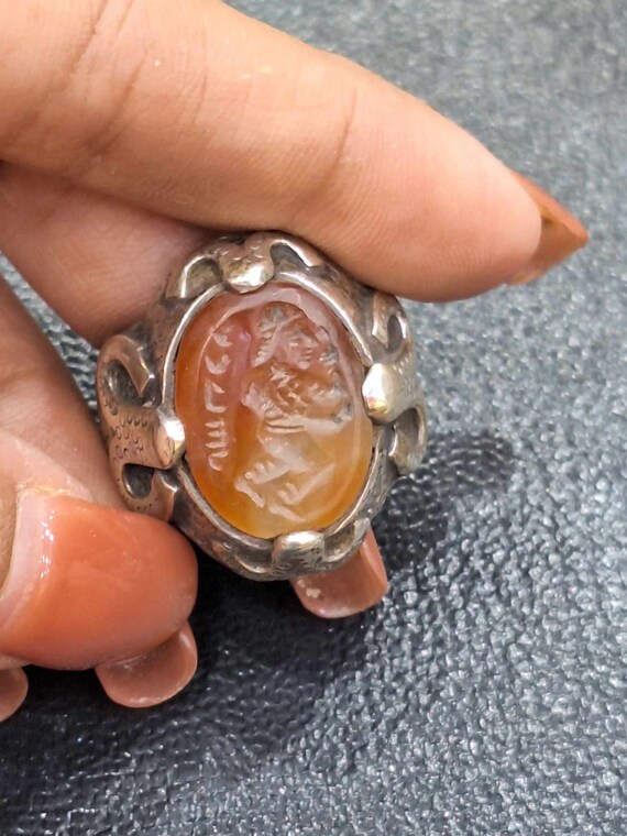 Antique Unique Roman King KNIGHT Intaglio Signet CAR… - Gem