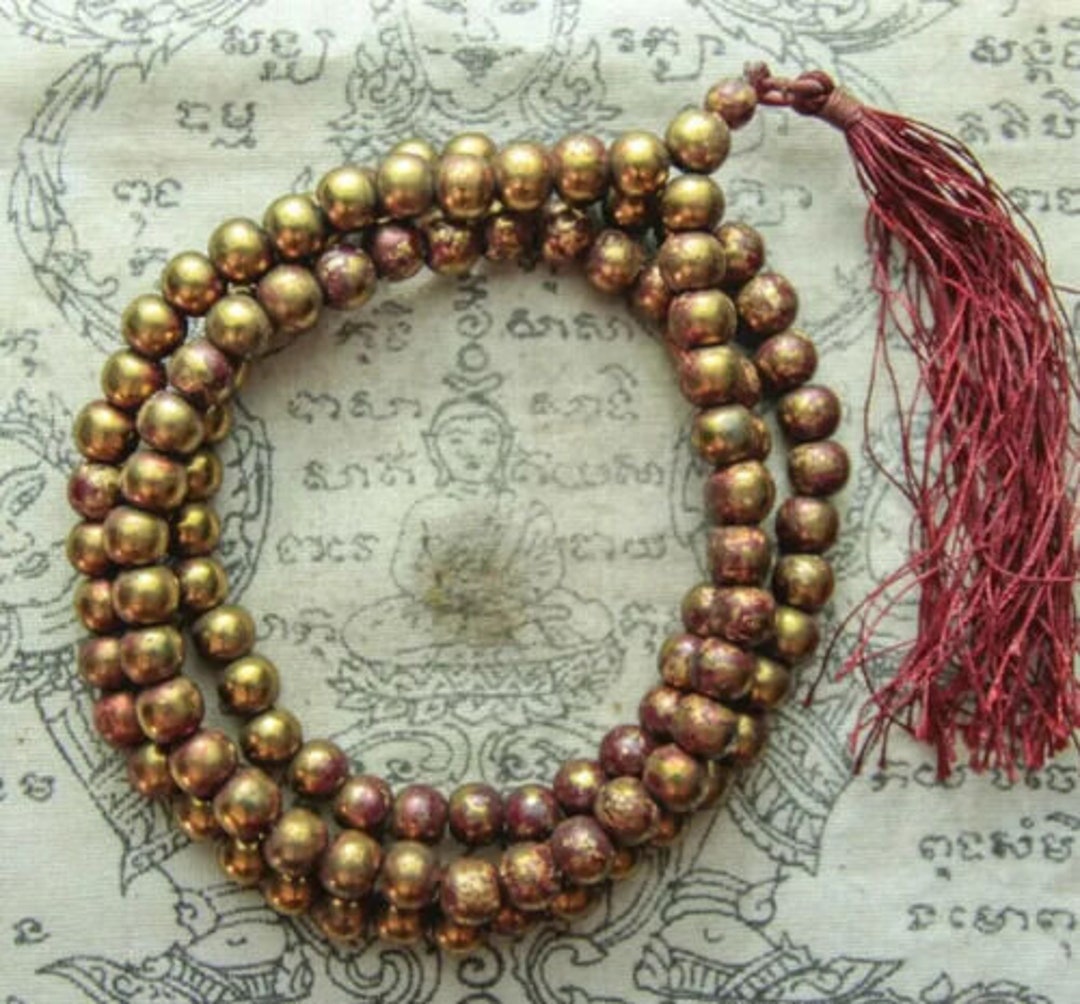Leklai Thongpla Necklace Somdej Toh Phra Kaew Mala Beads, 108 Mala ...