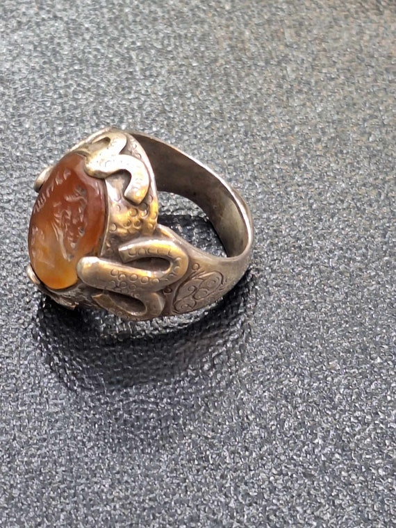 Antique Unique Roman King KNIGHT Intaglio Signet CAR… - Gem