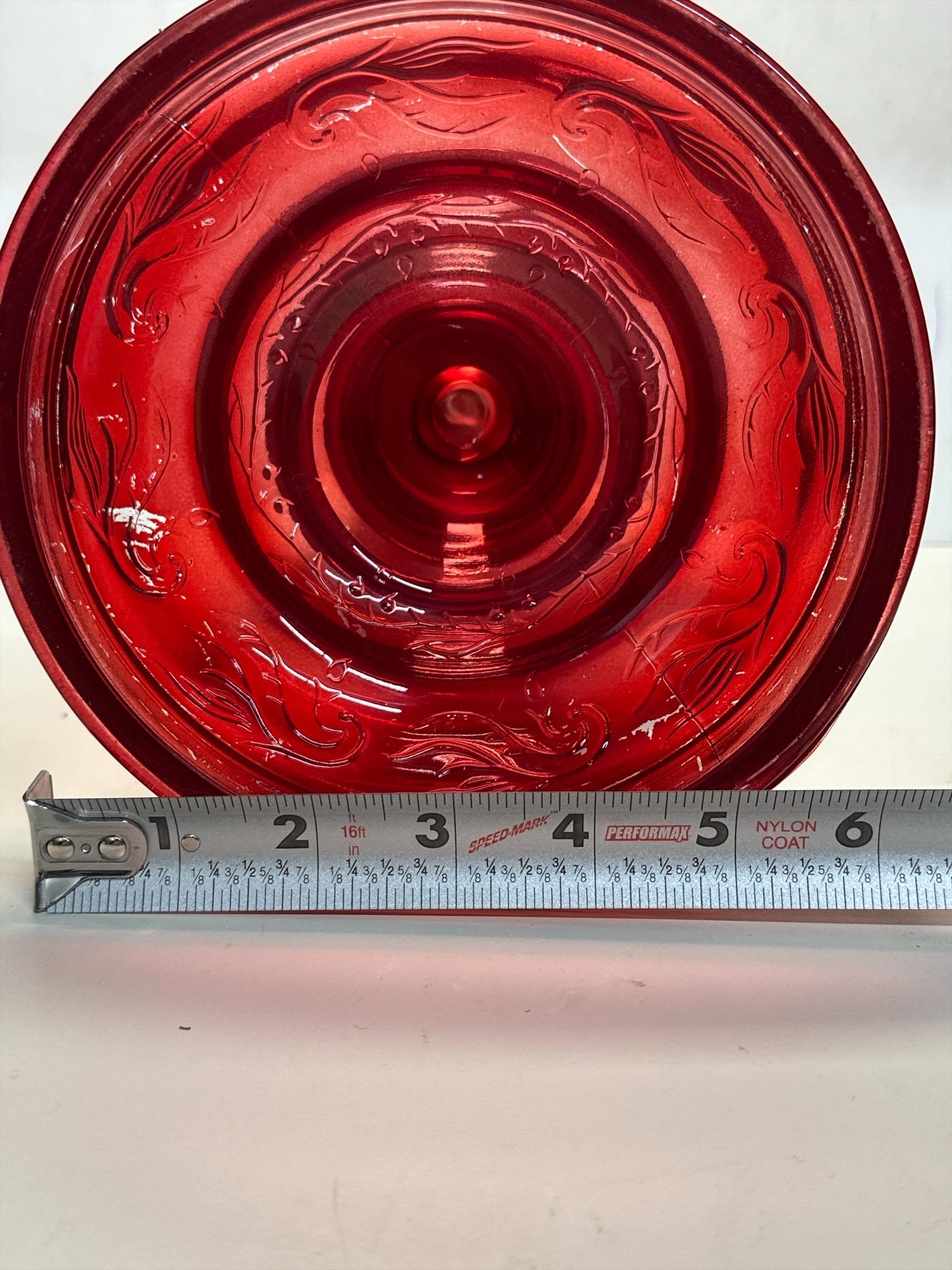 Antique Red Flash Glass Oil Lamp With Eagle Burner & Glass Chimney 18.5 ...