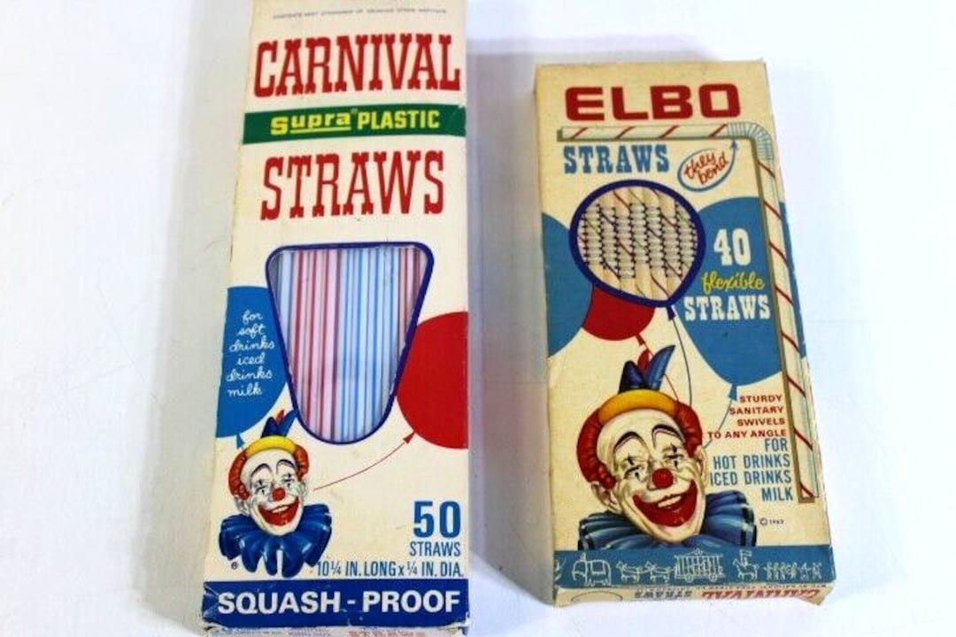 Vintage Carnival Elbo and Bender Flexible Straws Unused but Very Old ...