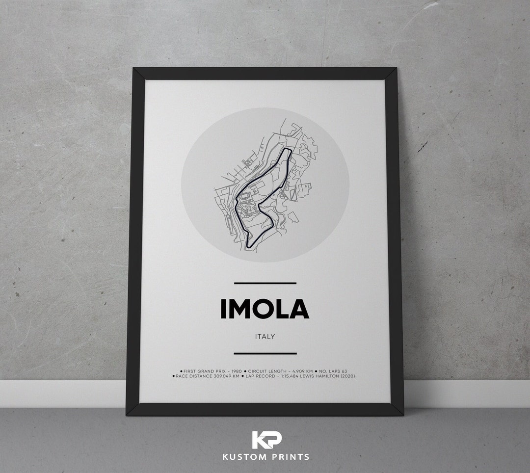 Imola Italian Grand Prix F1 Race Track Poster Formula 1 Prints Imola ...