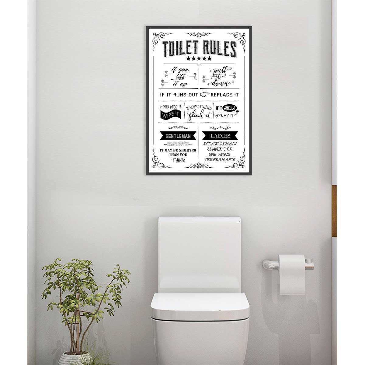 Toilet Rules Poster Funny Humour Print Washroom Picture | Etsy UK